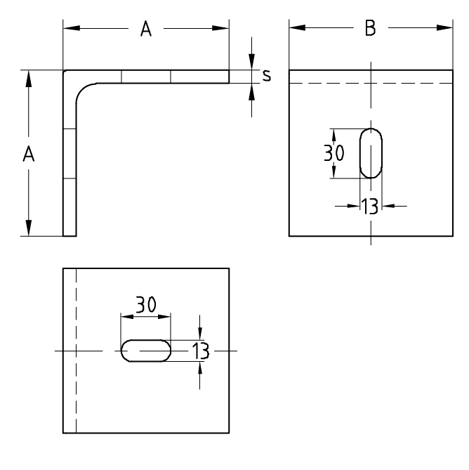 MÜPRO | MPT-Montagewinkel 90° Q80-2,0 | 2-Lochwinkel